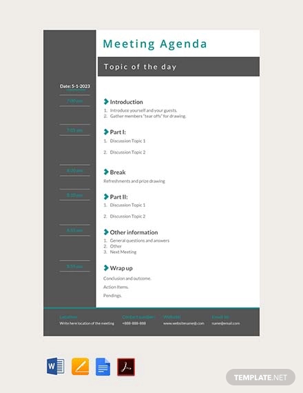 10+ Simple Construction Meeting Agenda Templates in Word | Google Docs ...