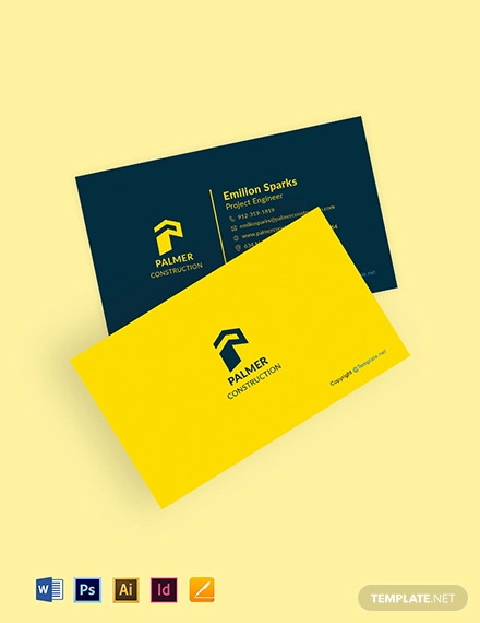 14 FREE Construction Business Card Templates AI Word Photoshop