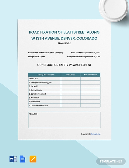 18+ Construction Checklist Templates - PDF, Word Format Download