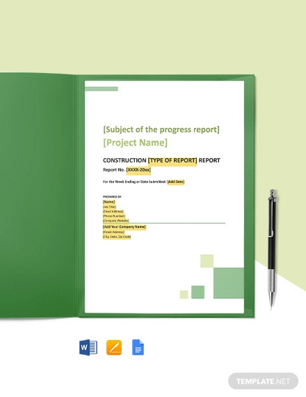 26+ FREE Construction Report Templates - PDF, Word