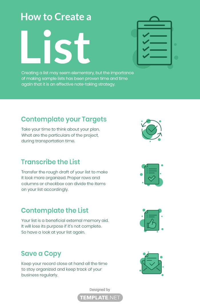 FREE List Templates Examples Edit Online Download Template