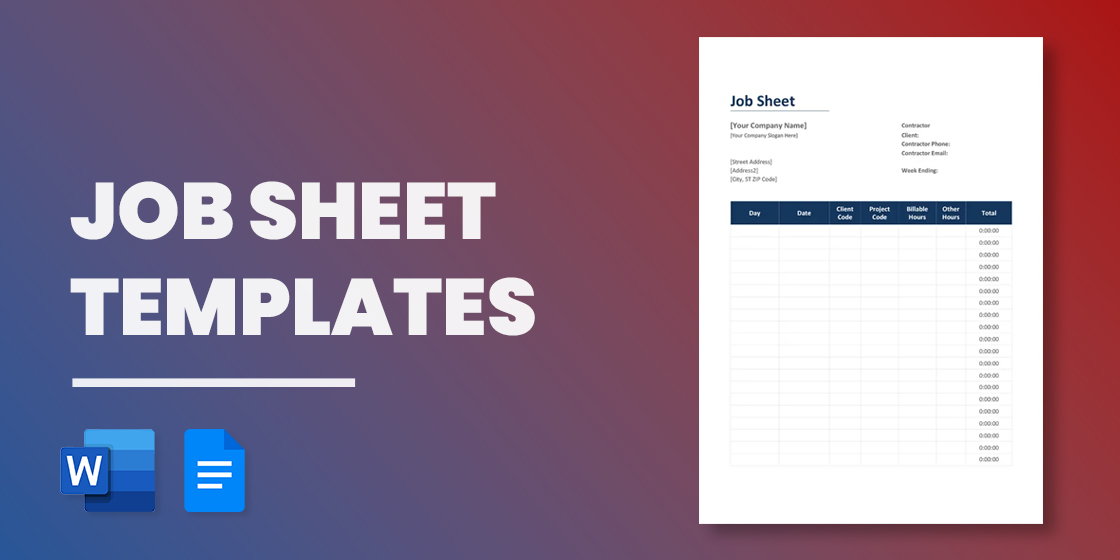 22 Job Sheet Templates Samples DOC PDF Excel Apple Pages Numbers Google Docs