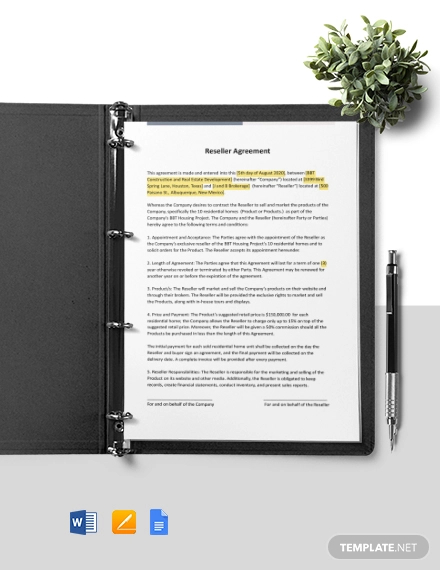 FREE 11+ Reseller Agreement Templates in Google Docs | MS Word | Pages ...