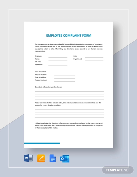 26+ HR Complaint Forms - Free Sample, Example Format | Free & Premium ...