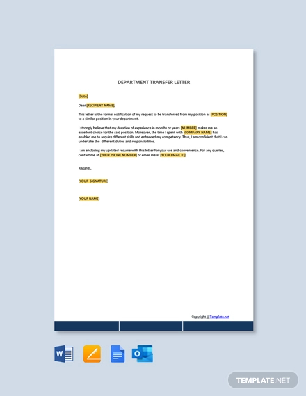 HR Transfer Letter Template - 9+ Free Word, PDF Format Download!