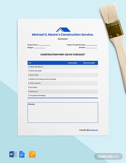 20+ FREE Construction Checklist Templates - PDF, Google Docs, Word, Pages