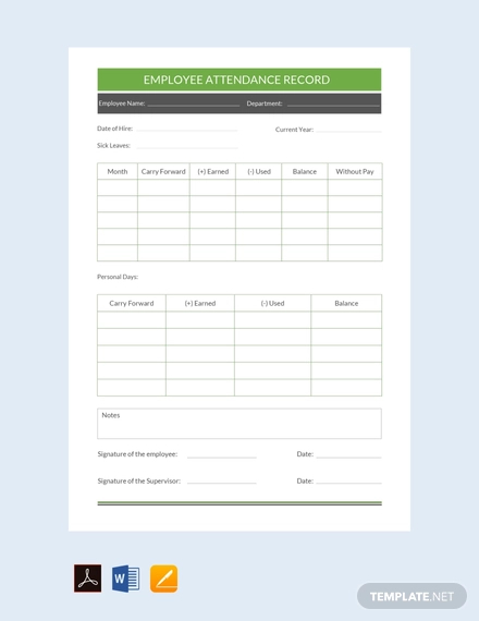 32+ Employee Record Templates in Word | Apple Pages | Google Docs | PDF ...