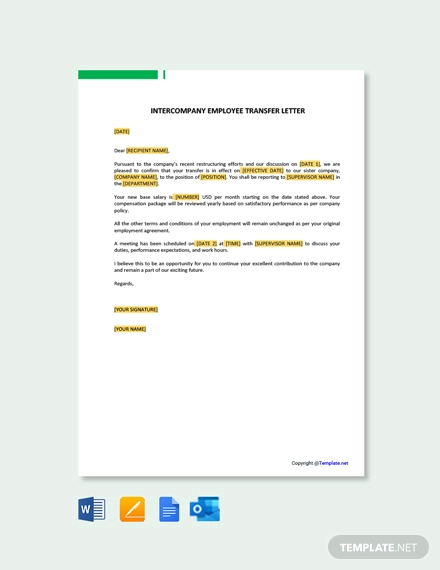 HR Transfer Letter Template - 9+ Free Word, PDF Format Download!