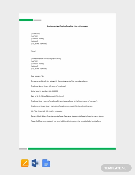 Employment Verification Form - 12+ Free Word, PDF Documents Download