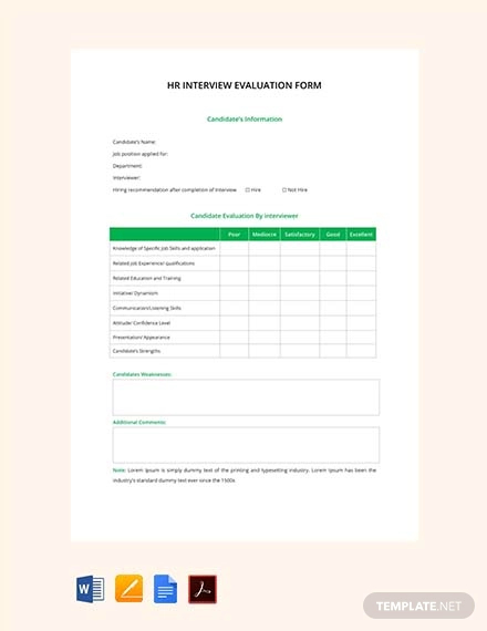 9+ HR Interview Forms | HR Templates