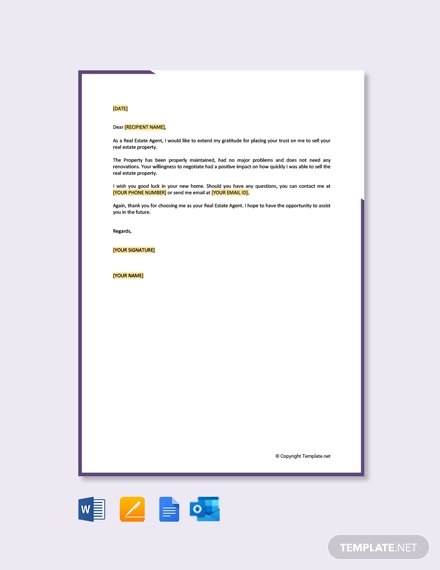 Real Estate Thank You Letter 8 Free Sample Example Format Download 