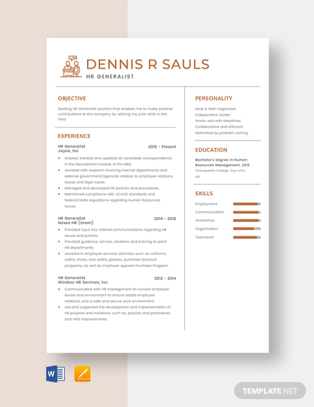 HR Resume - 16+ Free Word, PDF Documents Download