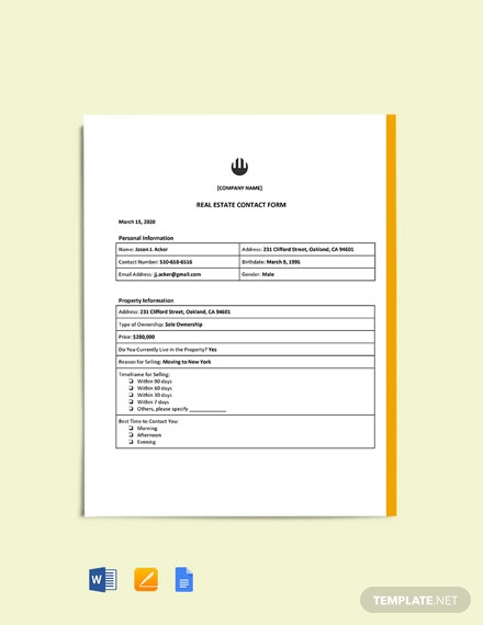 11+ FREE Real Estate Registration Form Templates - PDF, DOC