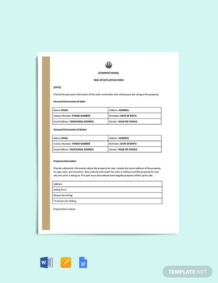 12+ FREE Real Estate Listing Templates in PDF