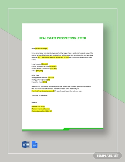 6 FREE Real Estate Prospecting Letter Templates In PDF Word