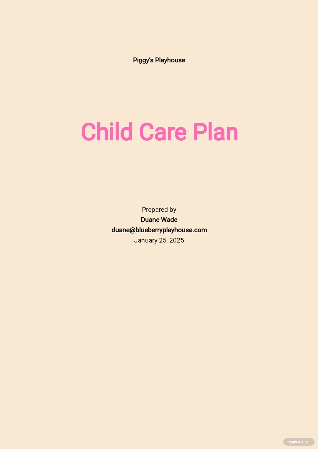 Activity Care Plan Examples