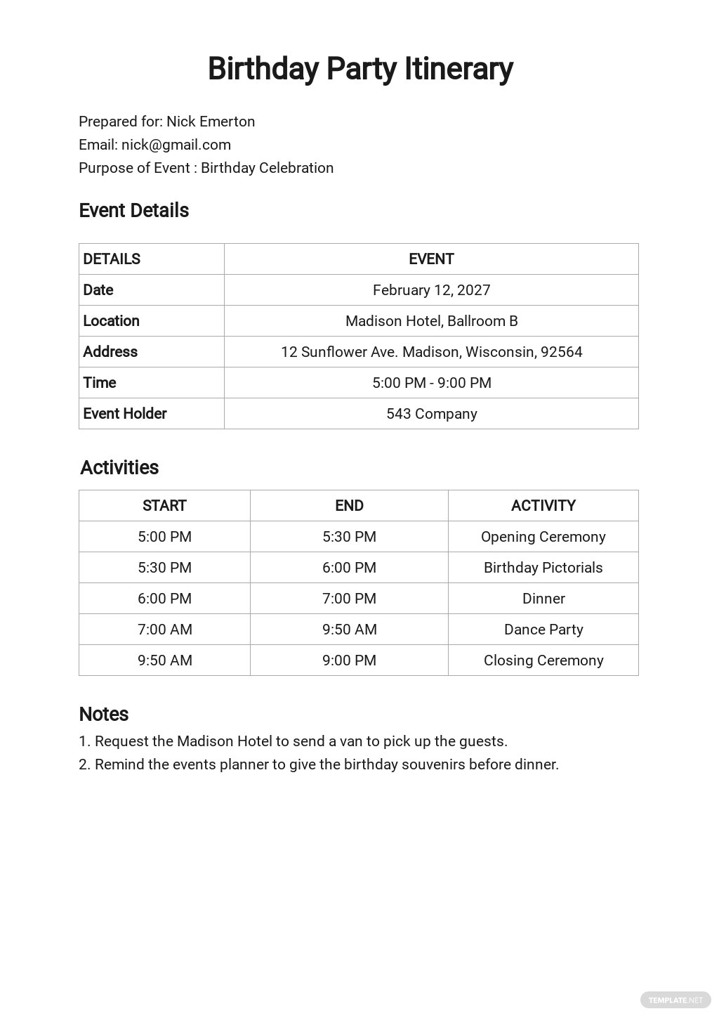 50+ Itinerary Samples, Format & Examples 2023