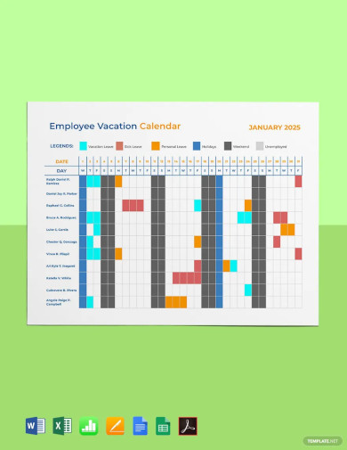 Calendar Template - 42+ Printable Word, Excel, PDF, PSD, Indesign, EPS ...