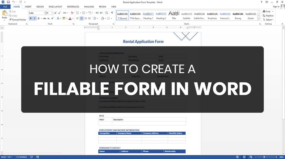 How To Create A Fillable Form In Word Dishnra
