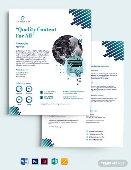 50+ Media Kit Samples, Format & Examples 2023 | Free & Premium Templates