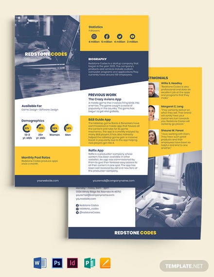 50+ Media Kit Samples, Format & Examples 2023 | Free & Premium Templates