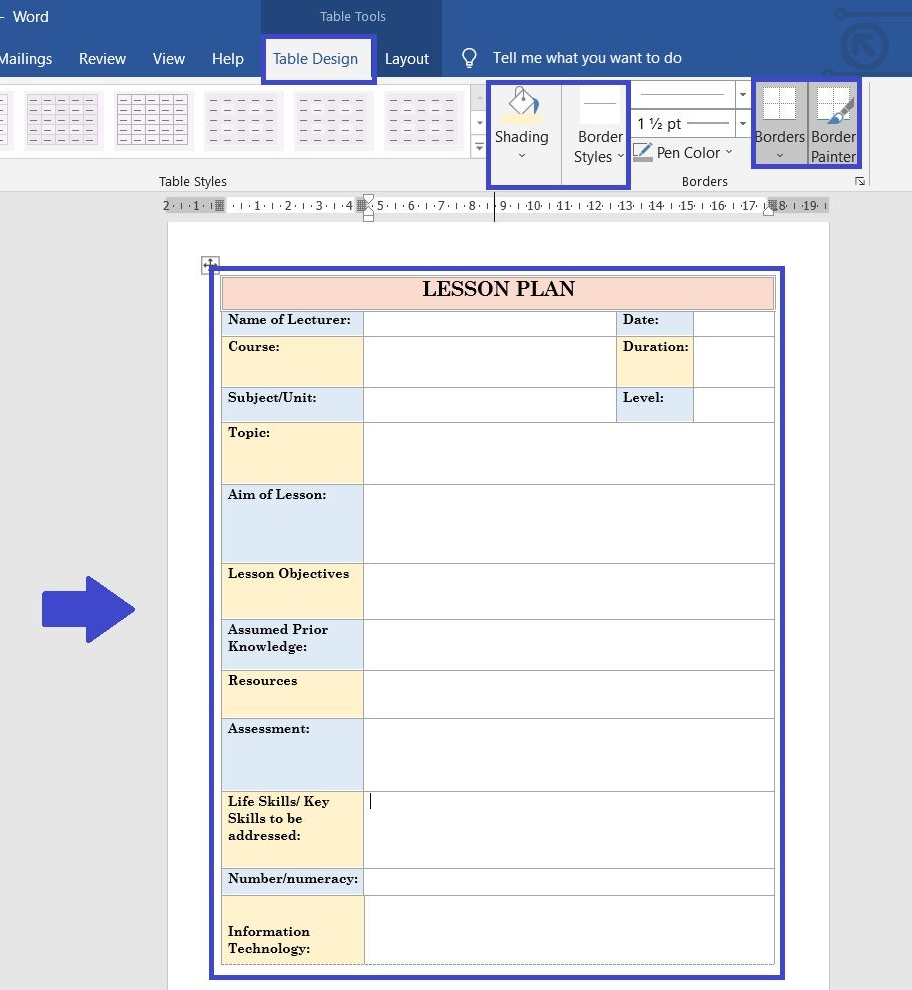 How to Create a Lesson Plan Template in Word