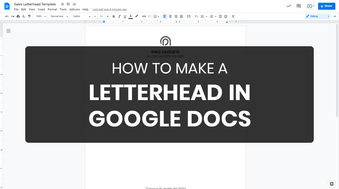 How to Make a Letterhead in Google Docs