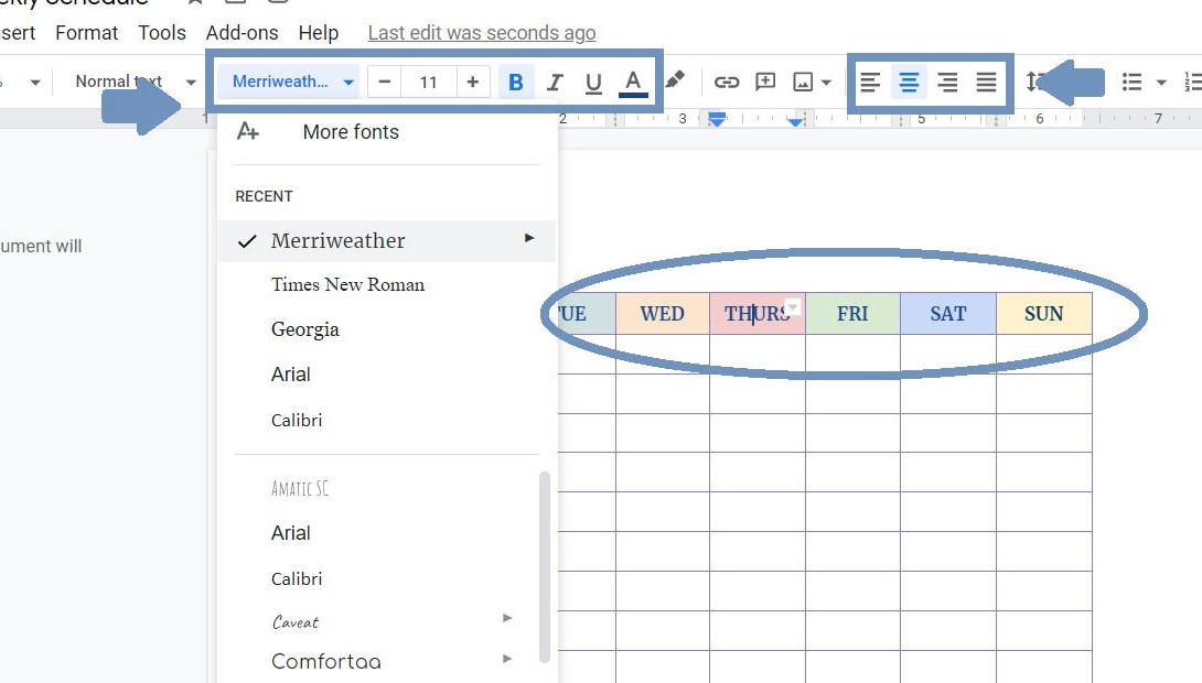 How To Make A Schedule On Google Docs