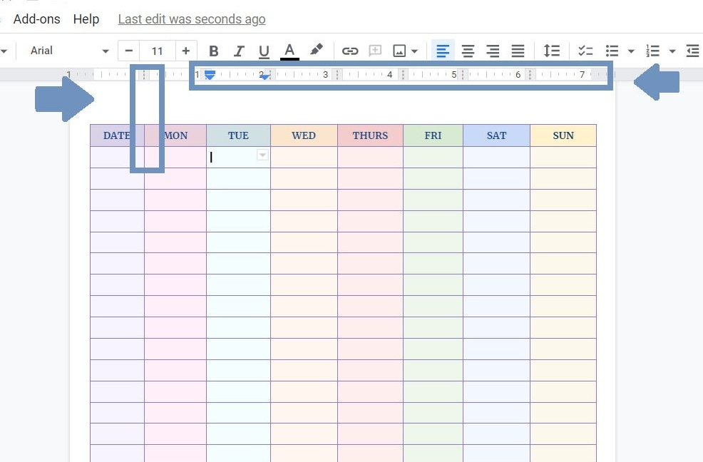How To Make A Schedule On Google Docs