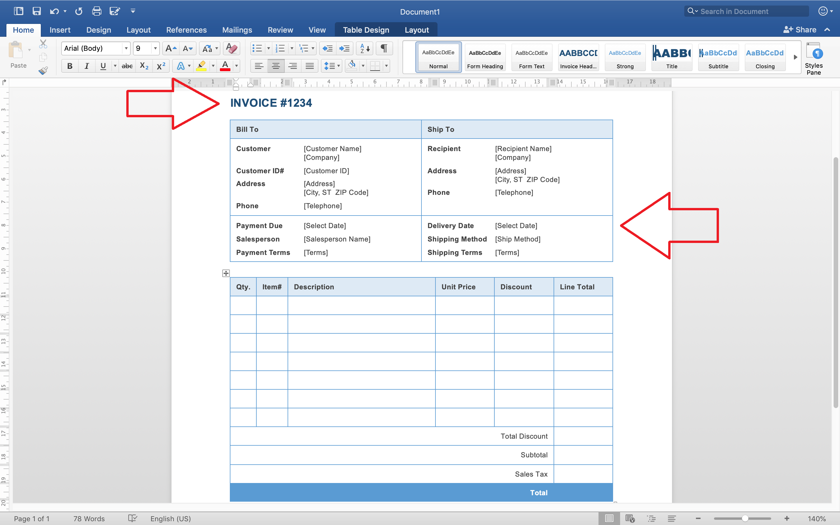 How To Make An Invoice On Word