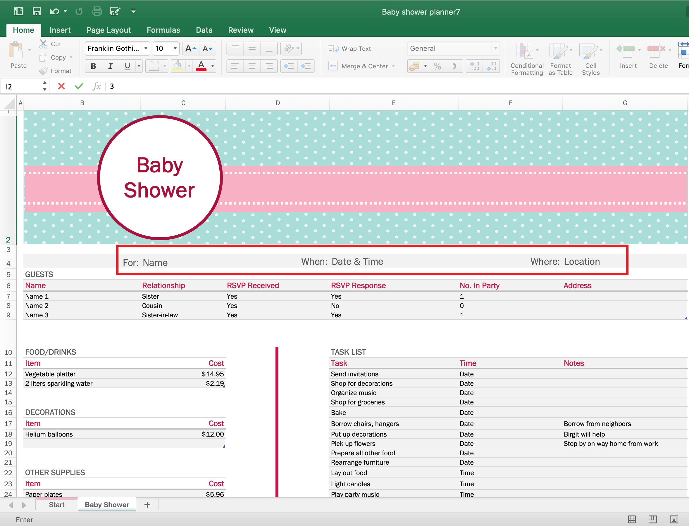 How to Make a Planner in Excel