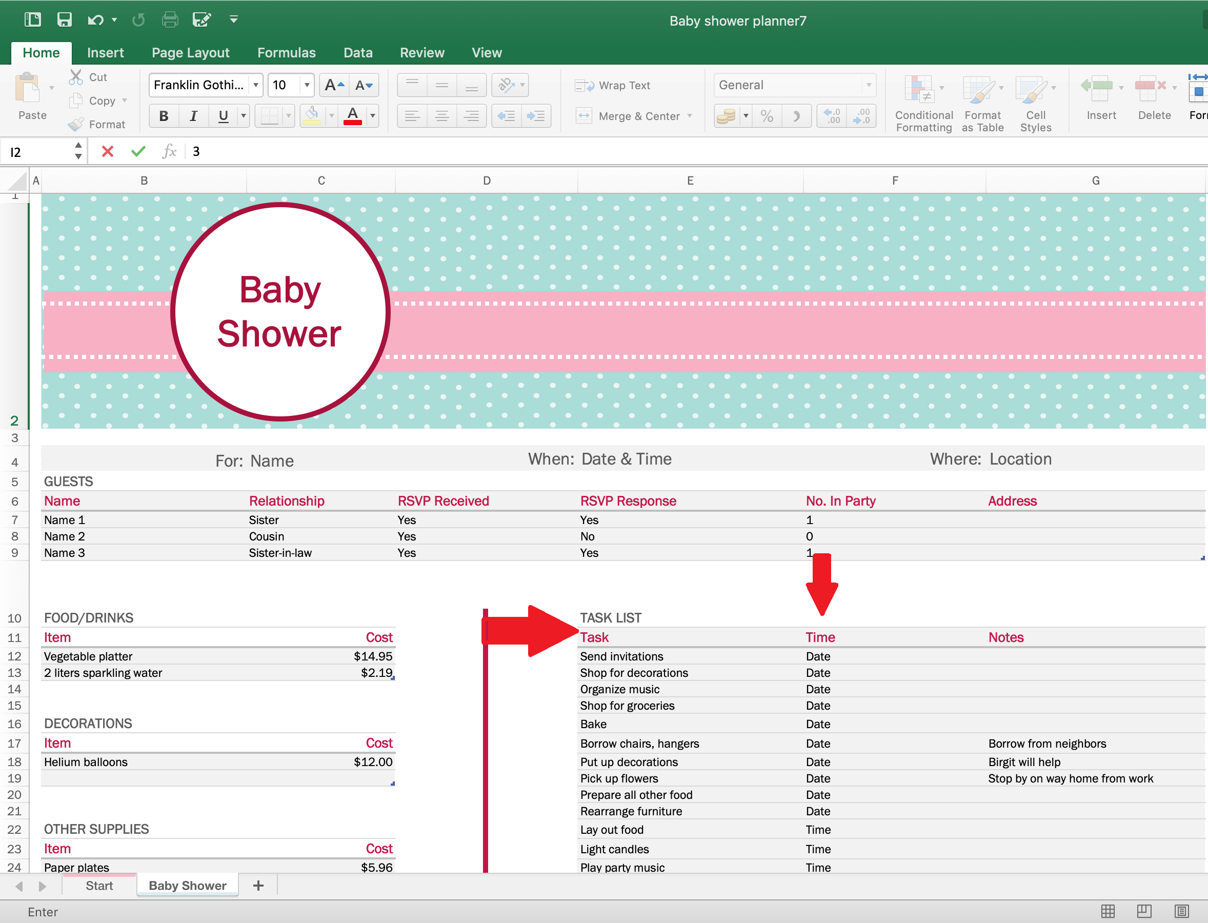 How to Make a Planner in Excel