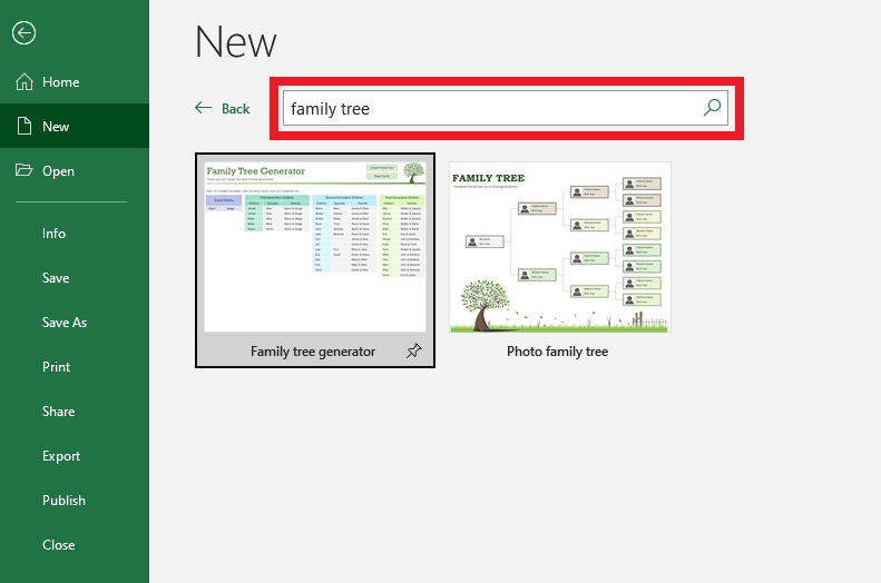 how to create a family tree in excel