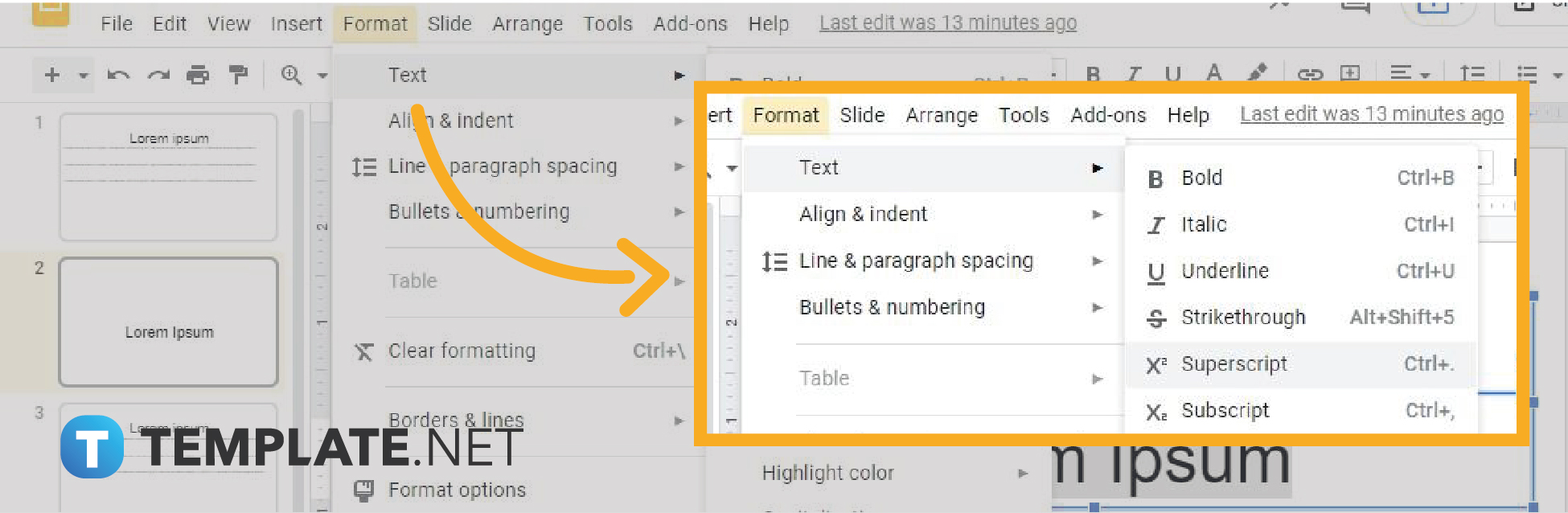How to Do Subscript/Superscript (Exponent) on Google Slides
