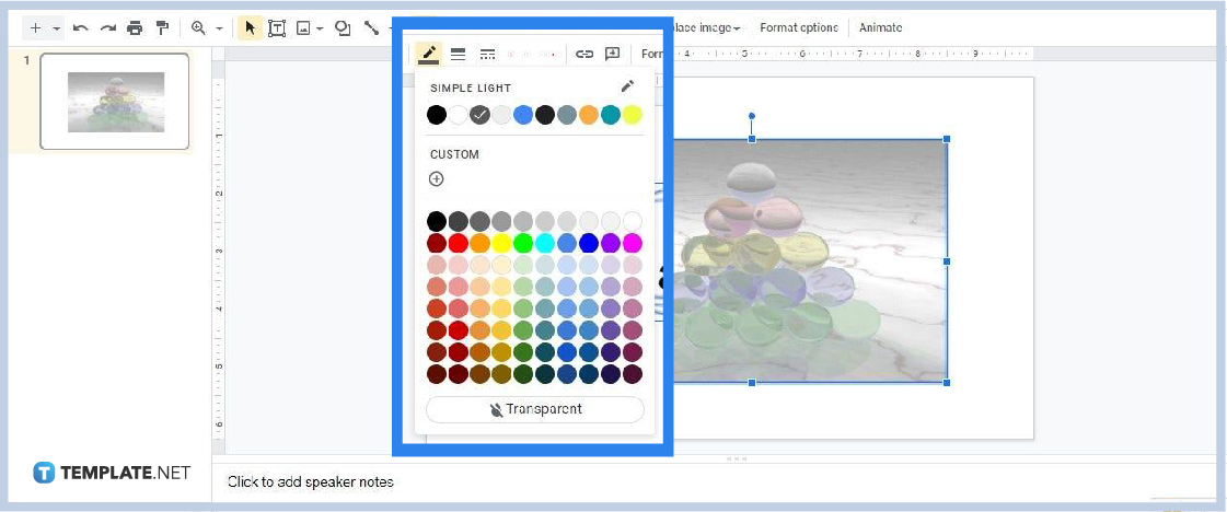 How to Adjust Transparency in Google Slides