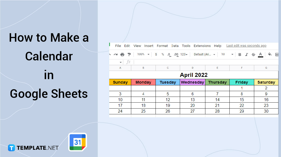 How To Make A Calendar In Google Sheets