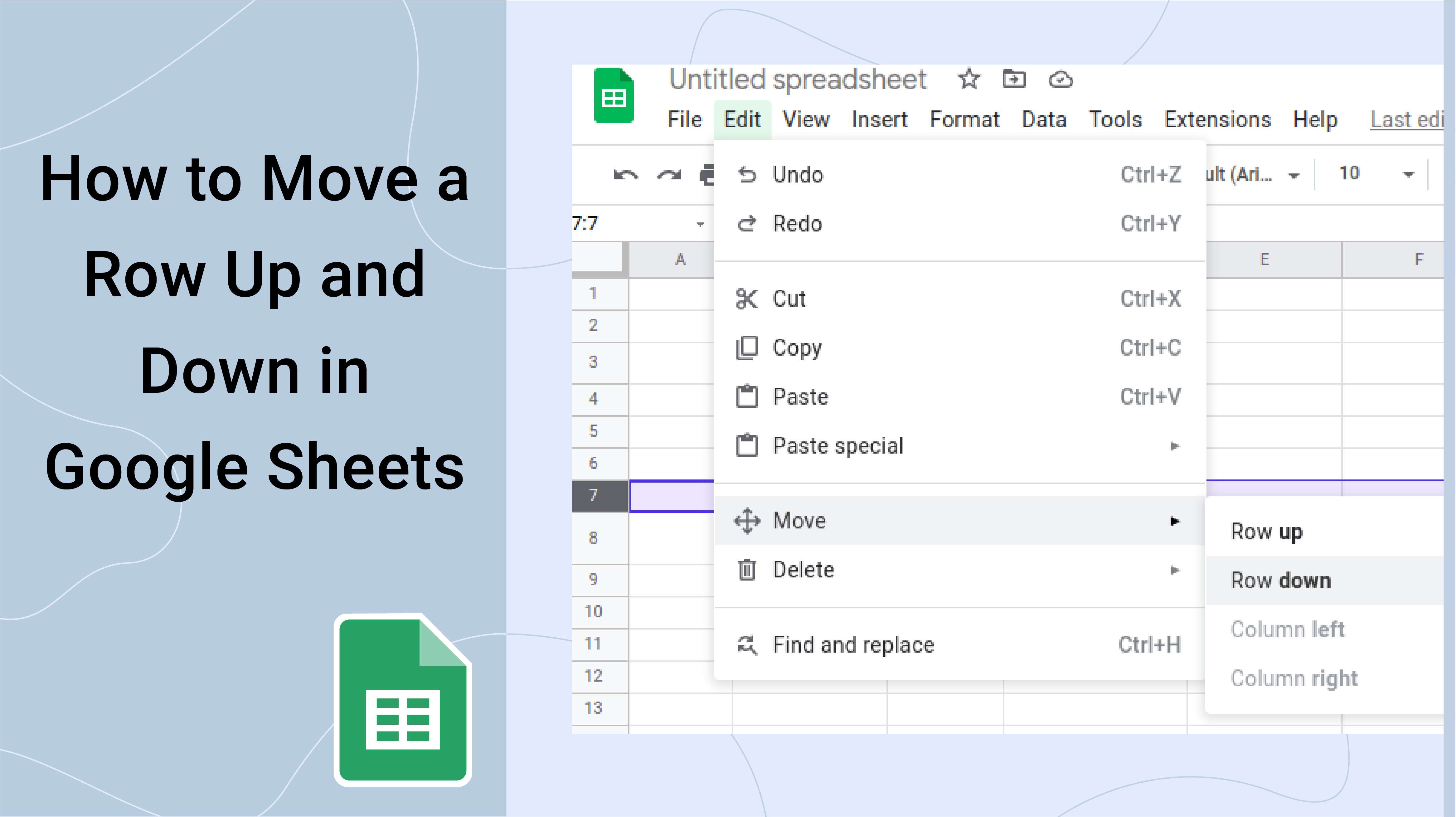 How To Move A Row Up And Down In Google Sheets