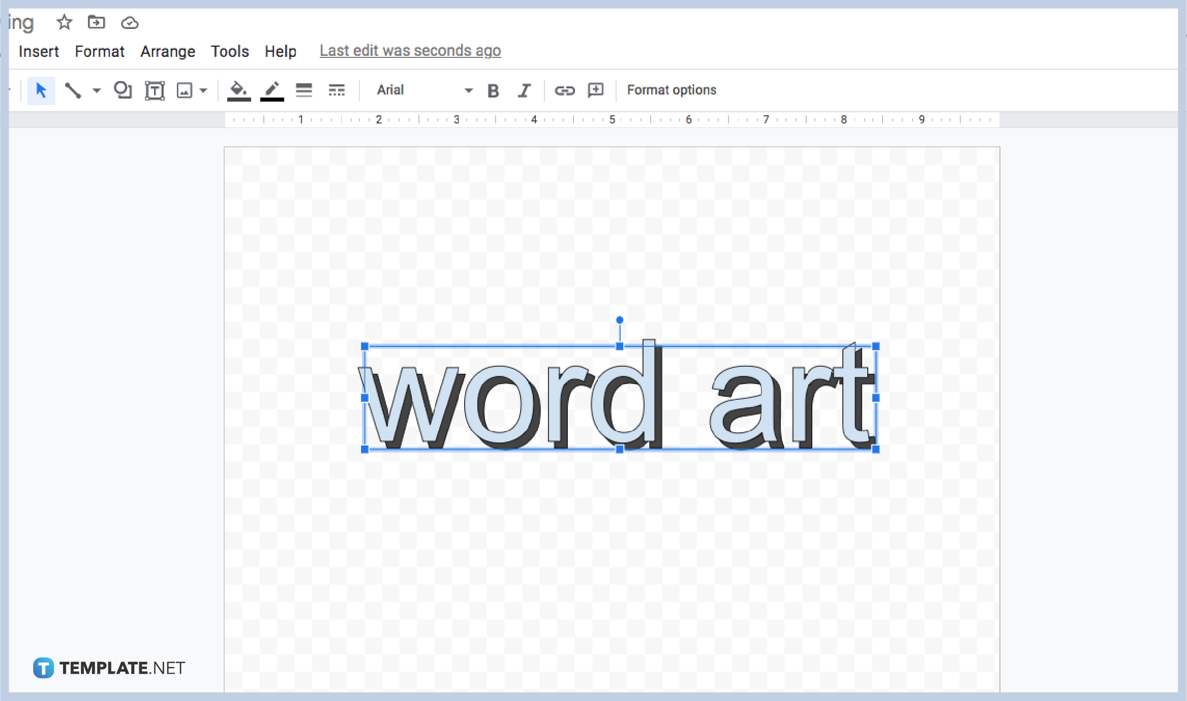 How to Shadow Letters in Google Drawings?