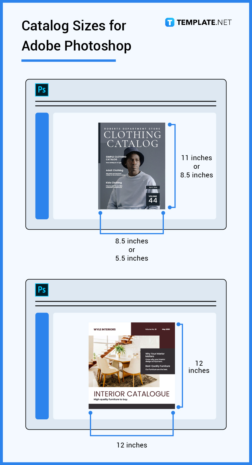 Catalog Size - Dimension, Inches, mm, cms, Pixel