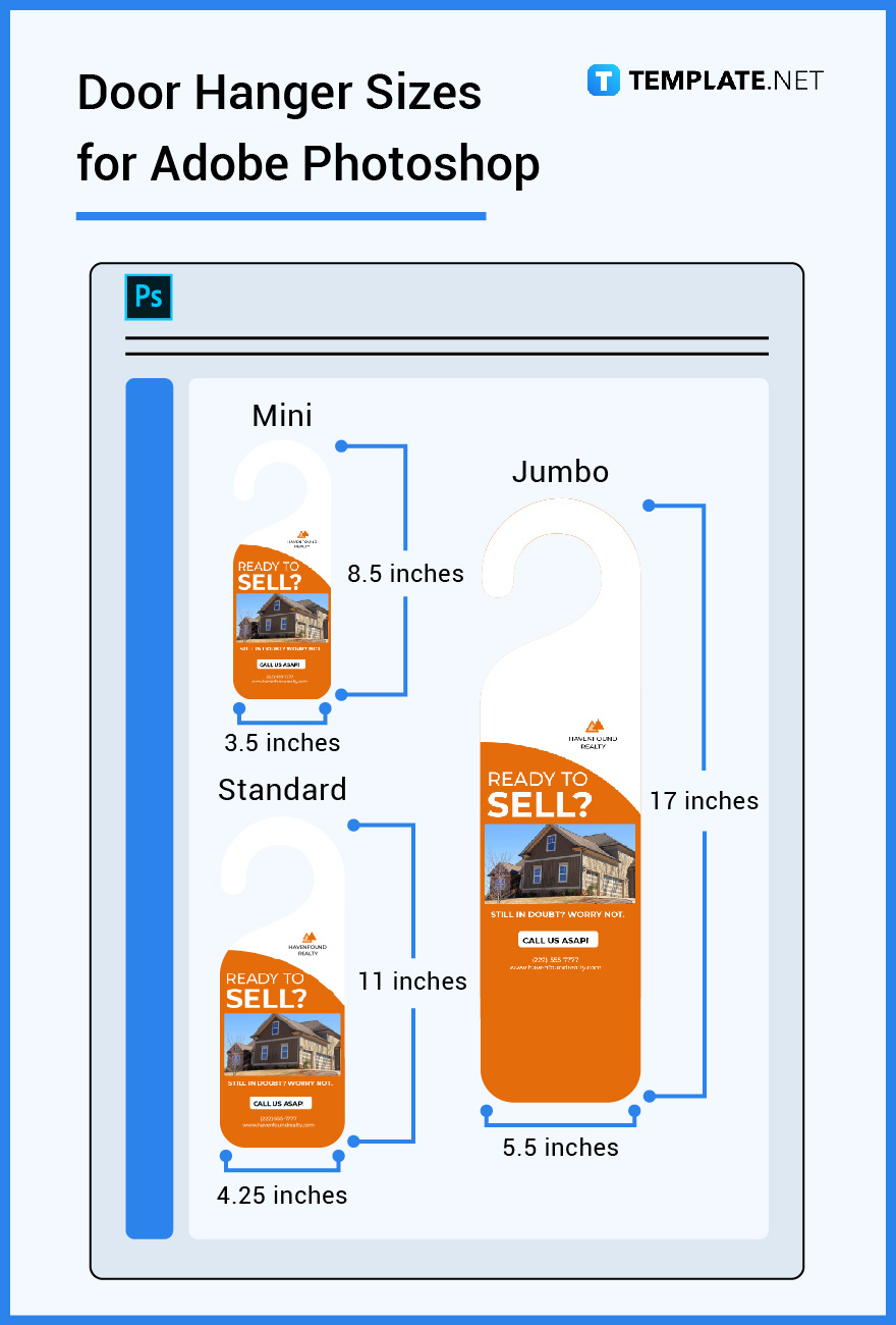 Door Hanger - Dimension, Inches, mm, cms, Pixel