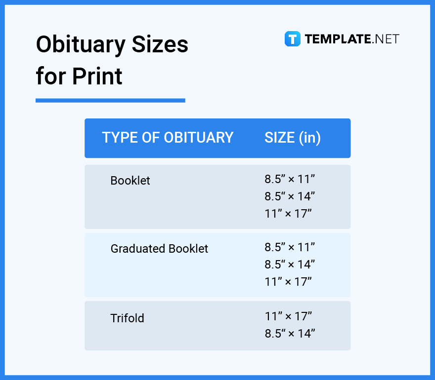 Obituary Size - Dimension, Inches, mm, cms, Pixel