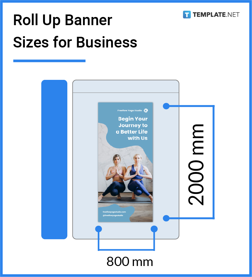 Roll Up Banner Size - Dimension, Inches, mm, cms, Pixel