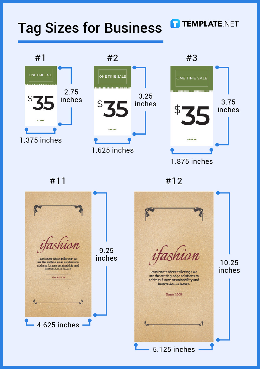 Tag Size - Dimension, Inches, mm, cms, Pixel