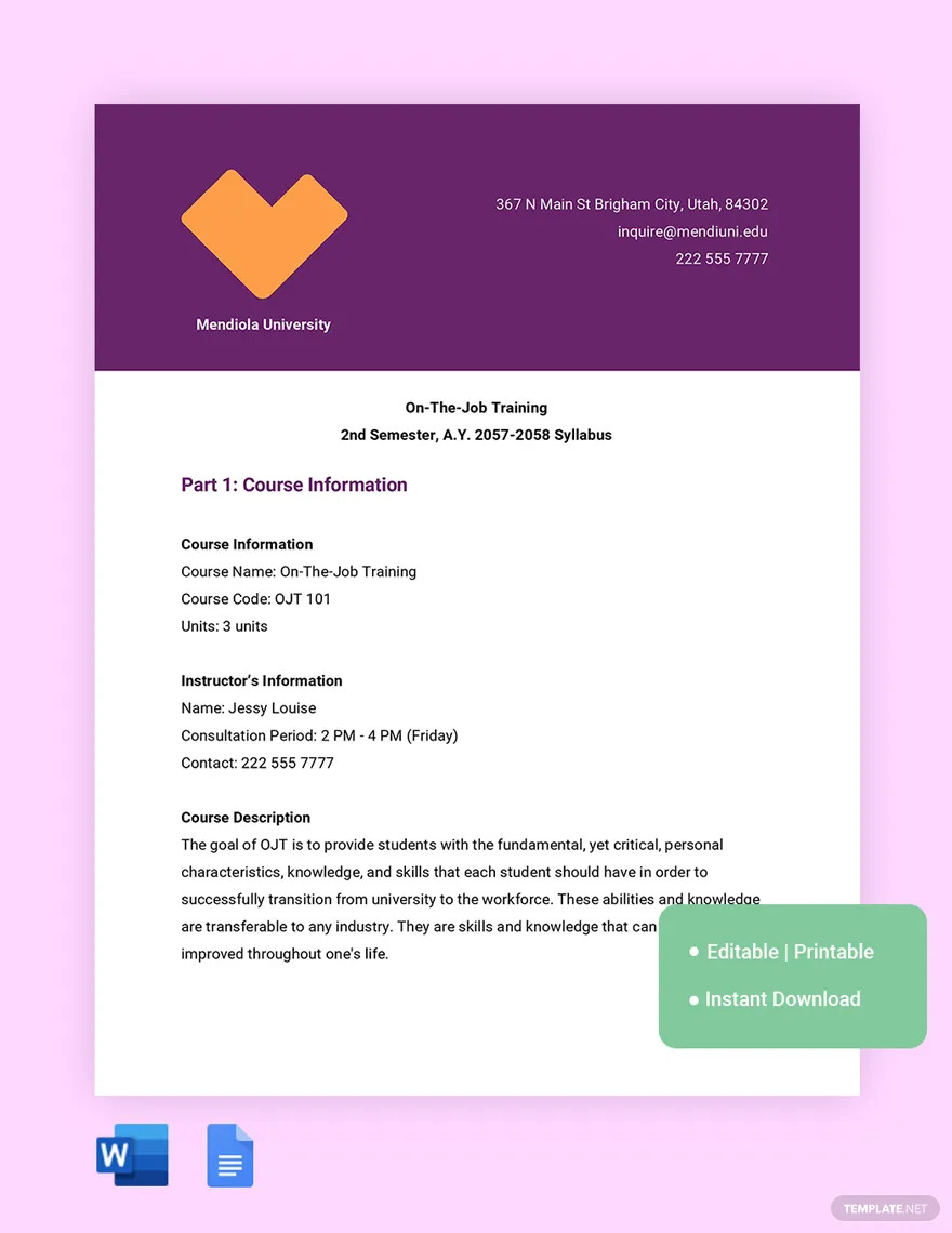 Syllabus - What Is a Syllabus? Definition, Types, Uses | Free & Premium ...