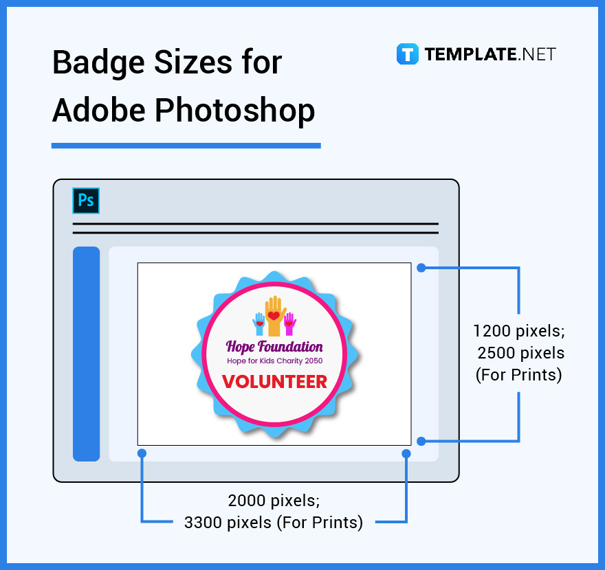 Badge Sizes - Dimension, Inches, mm, cms, Pixel