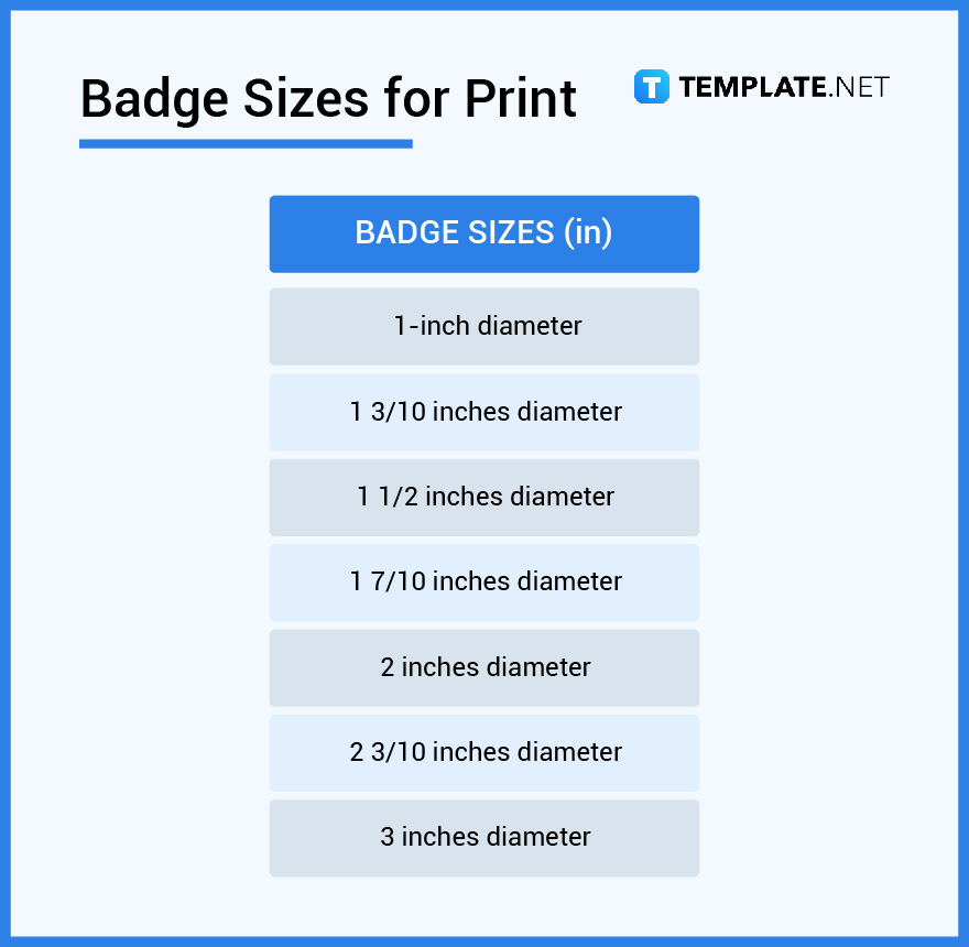 Badge Sizes - Dimension, Inches, mm, cms, Pixel