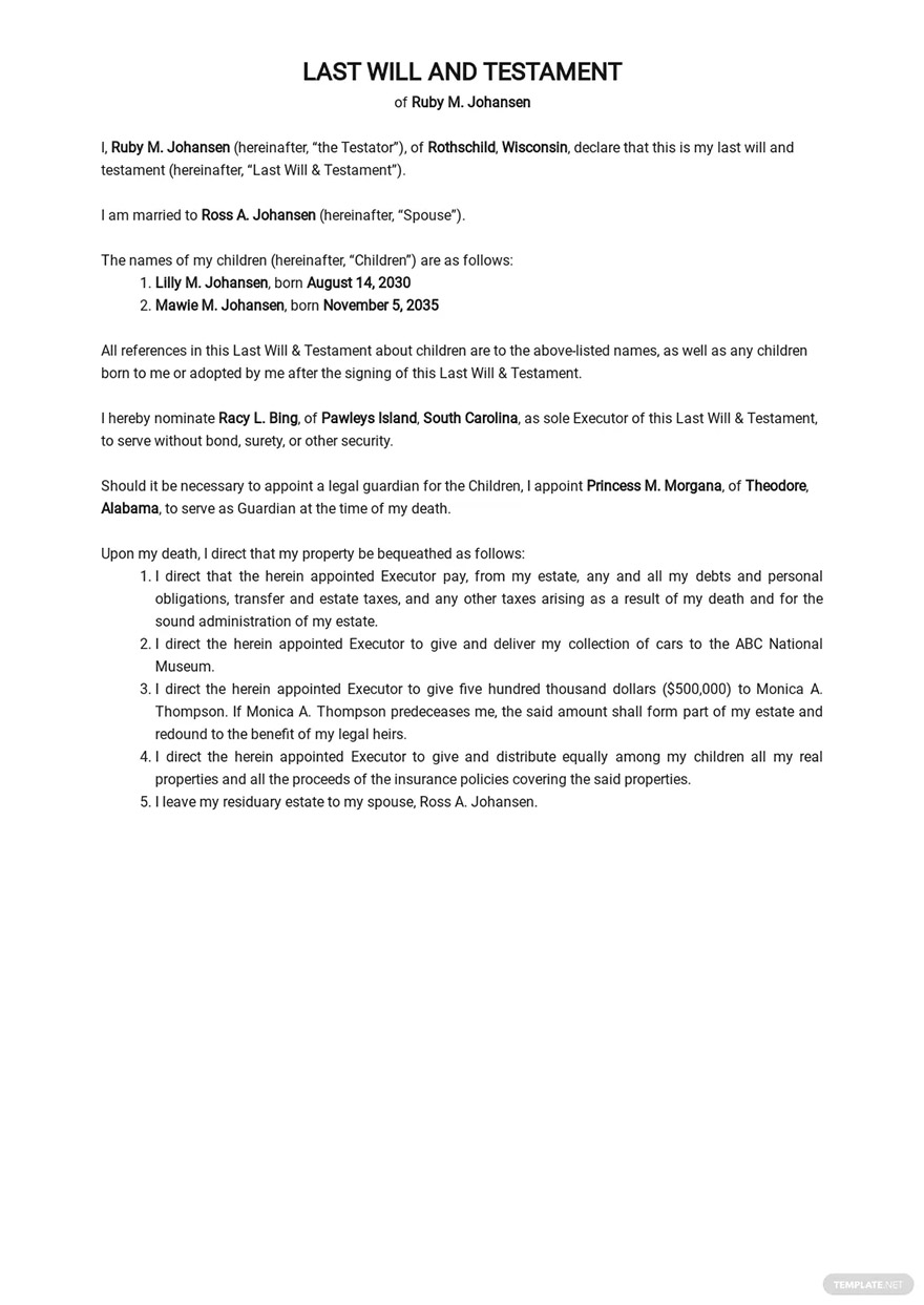 Last Will and Testament - What Is a Last Will and Testament? Definition ...