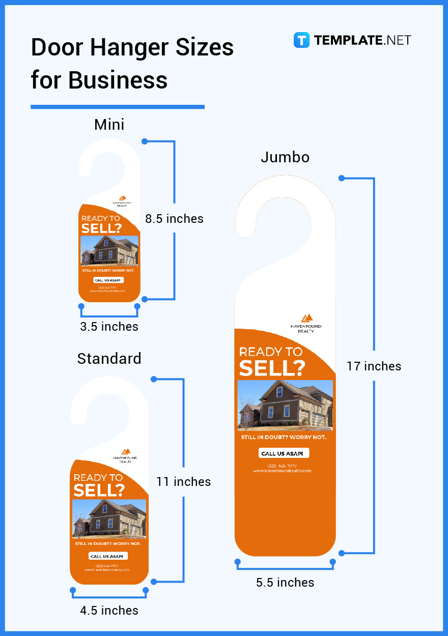 Door Hanger - Dimension, Inches, mm, cms, Pixel