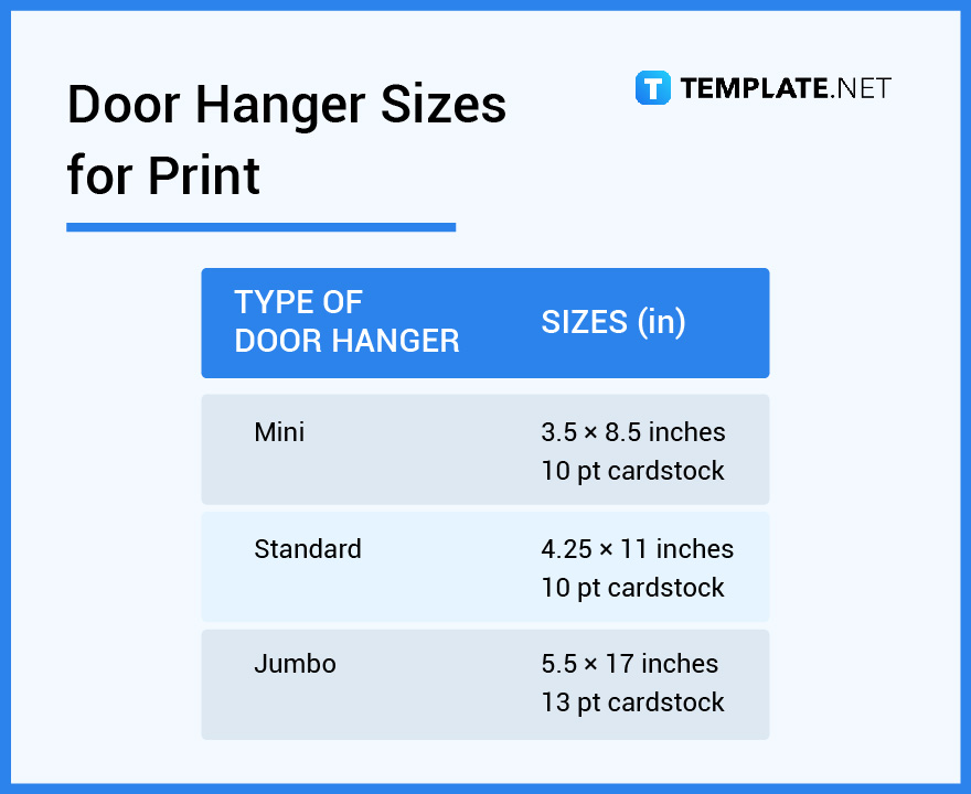 Door Hanger - Dimension, Inches, mm, cms, Pixel