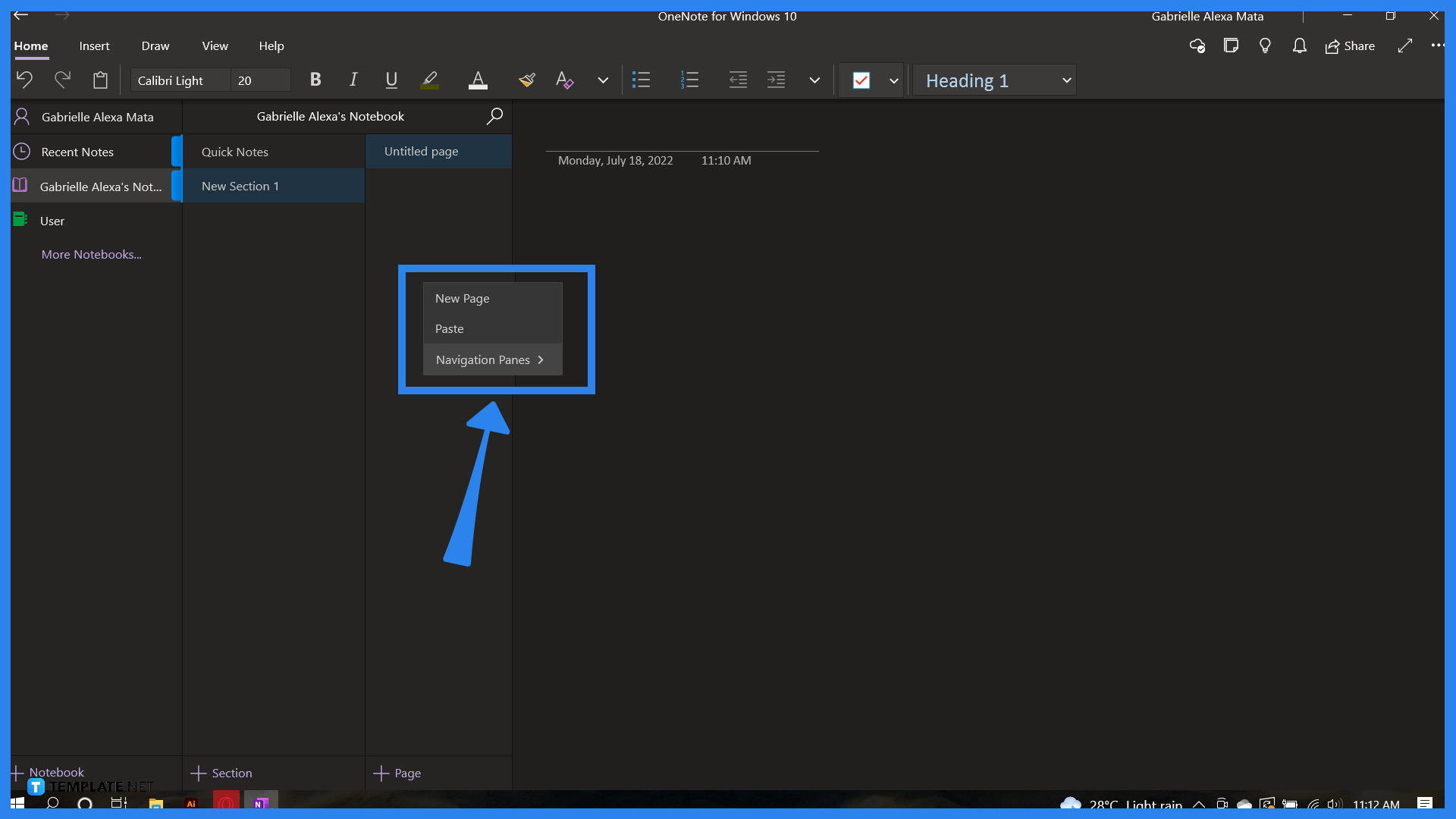 How to Hide Navigation in Microsoft OneNote